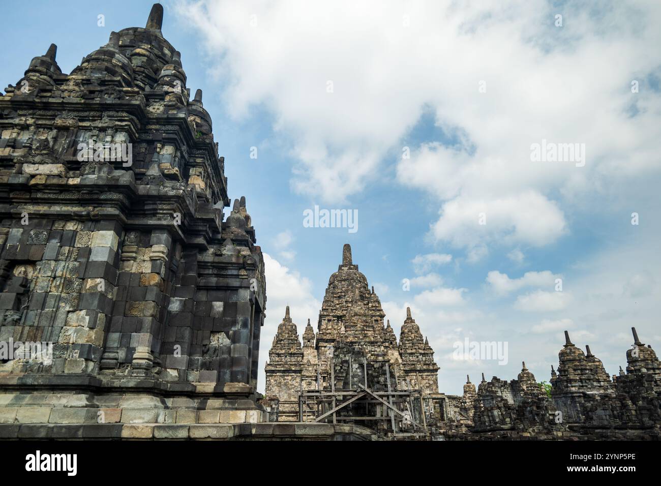 Sewu temple at Prambanan archaeology site in Yogyakarta, Indonesia. Candi Sewu is the second ...