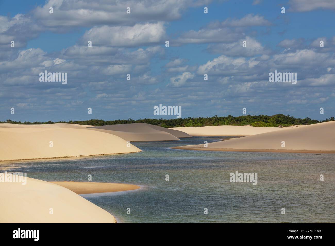 Lagoons in the desert of Lencois Maranhenses National Park, Brazil ...