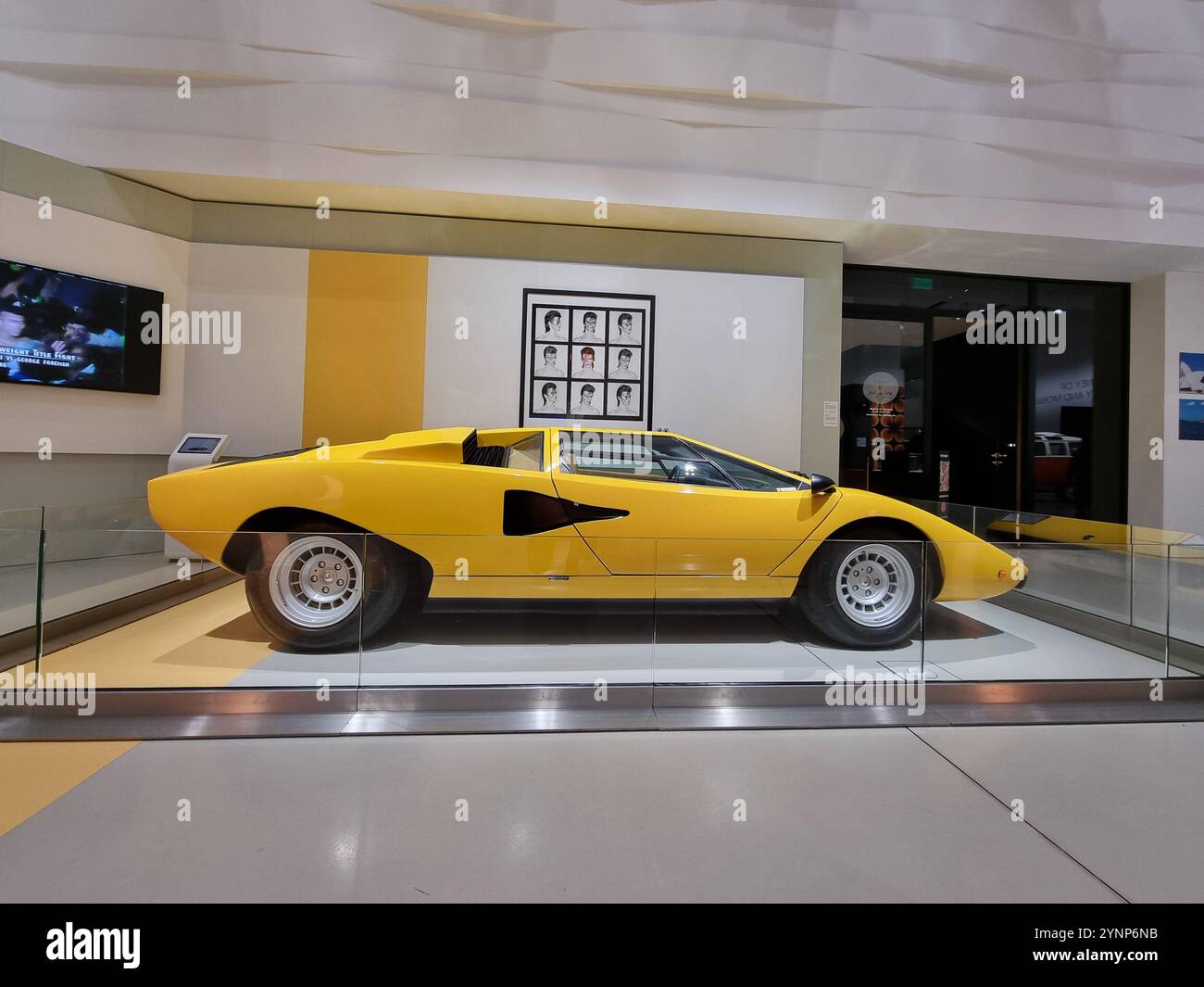 Classic yellow Lamborghini Countach sportscar as exhibited at the ...