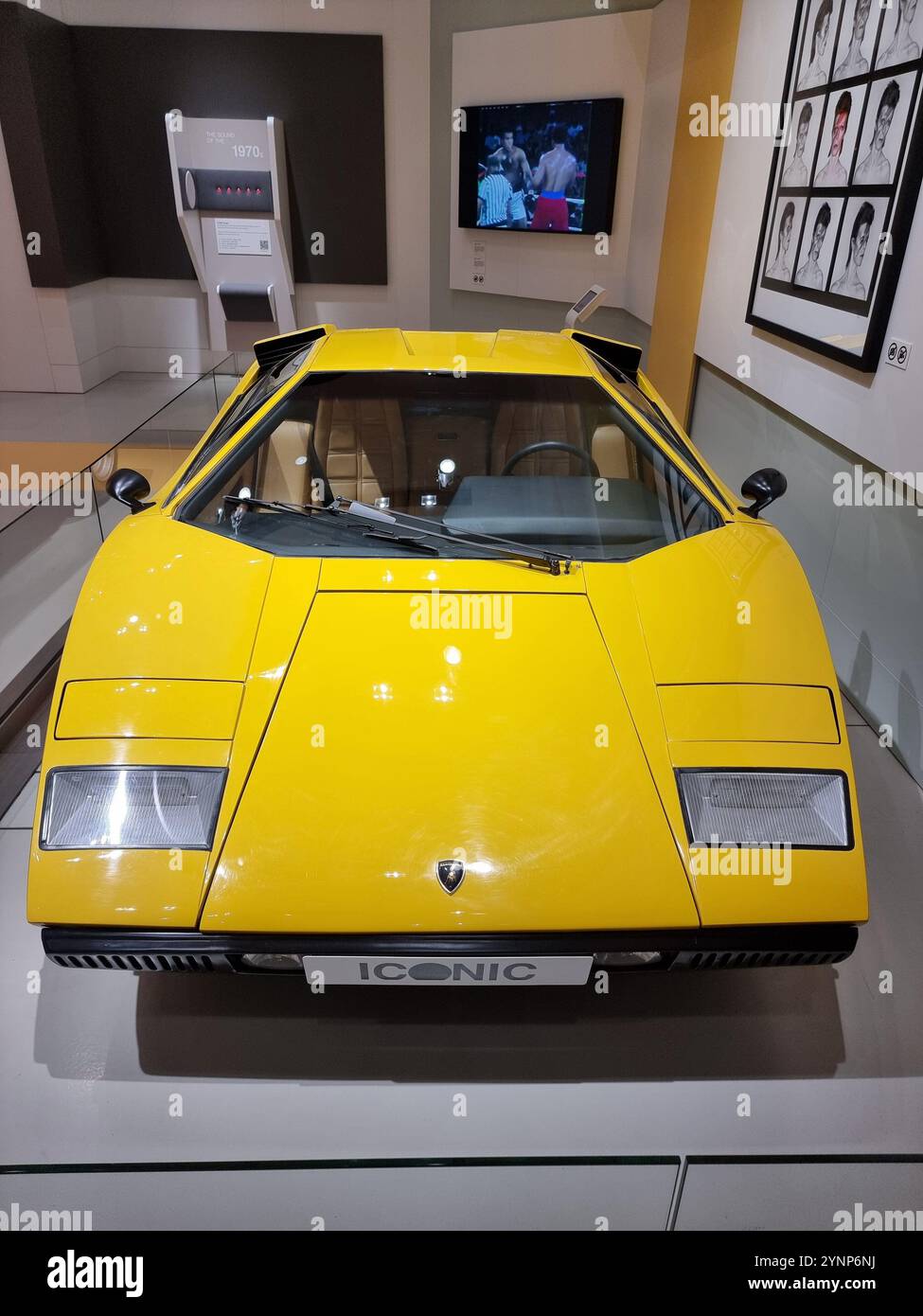 Classic yellow Lamborghini Countach sportscar as exhibited at the ...