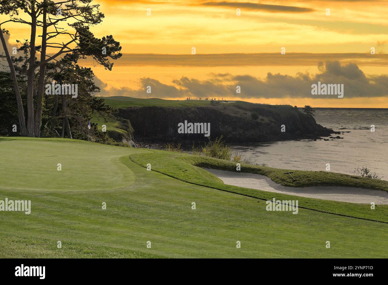 Pebble Beach, Monterey Peninsula, California USA - 2024 5th green at Pebble Beach Golf Links at ...