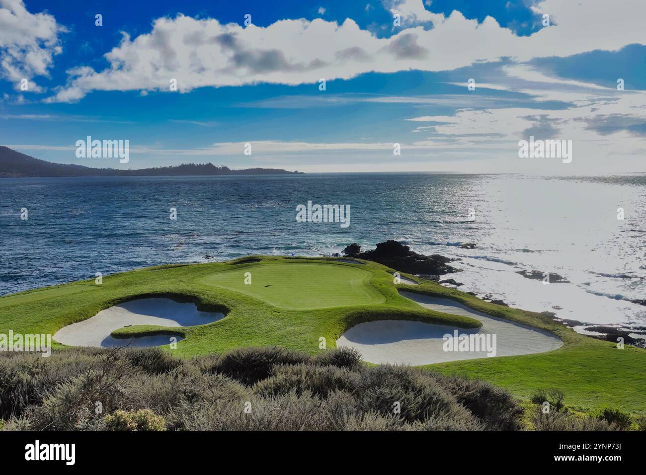 Pebble Beach, Monterey Peninsula, California USA - 2024 The world famous 7th hole at Pebble ...