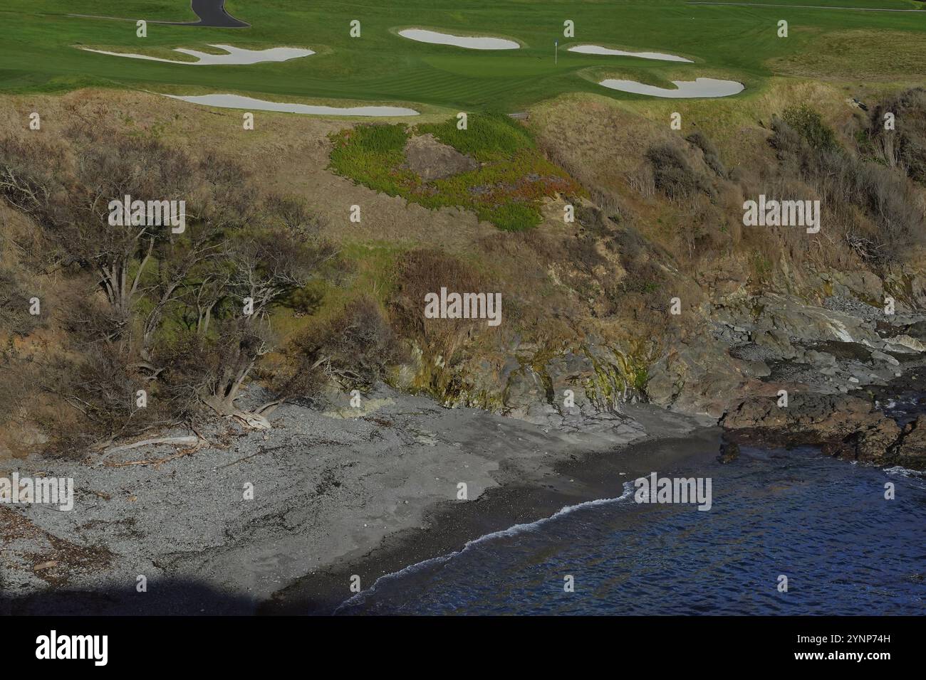 Pebble Beach, Monterey Peninsula, California USA - 2024 The 8th hole on Pebble Beach Golf Links ...