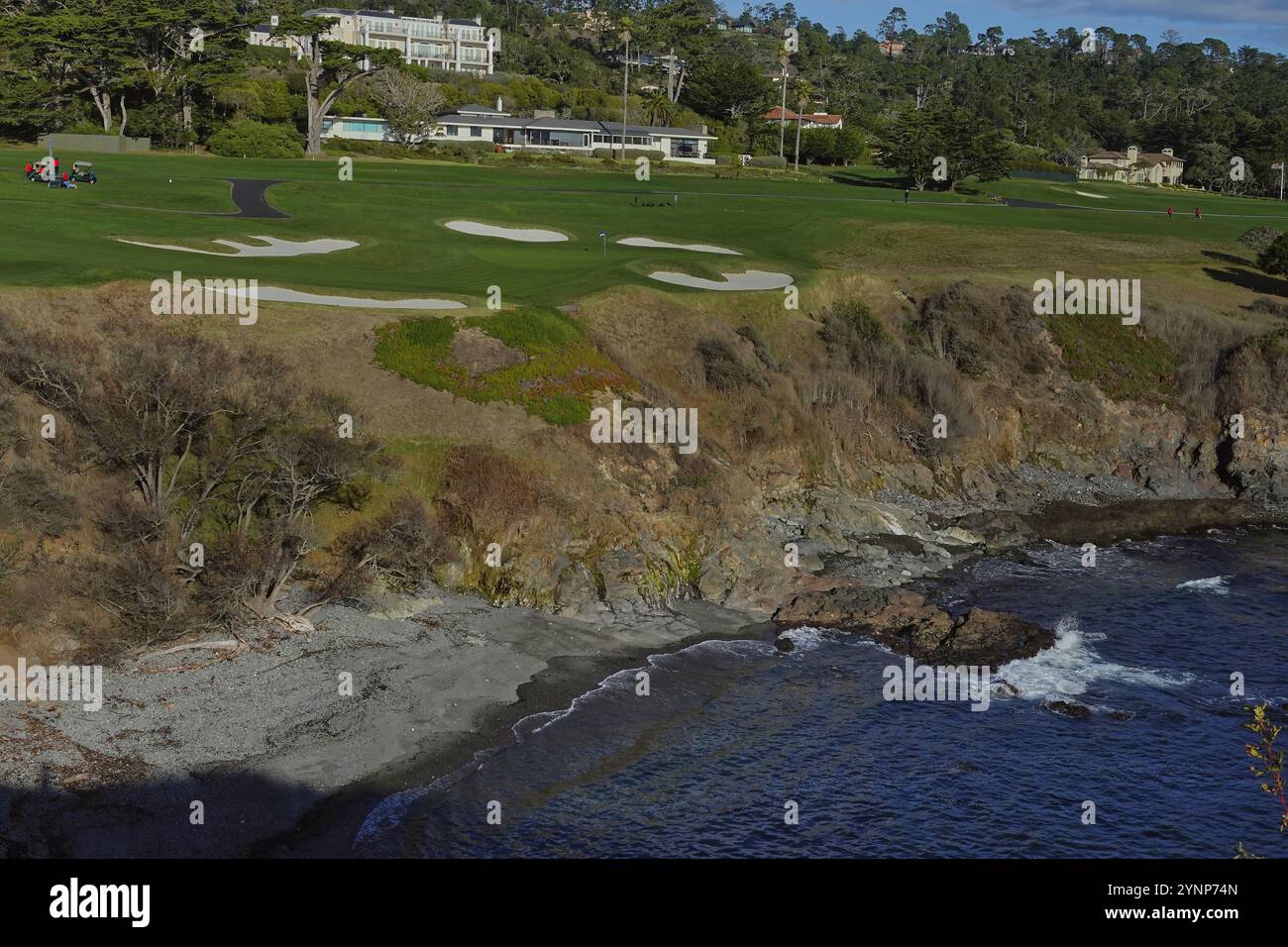 Pebble Beach, Monterey Peninsula, California USA - 2024 The 8th hole on Pebble Beach Golf Links ...