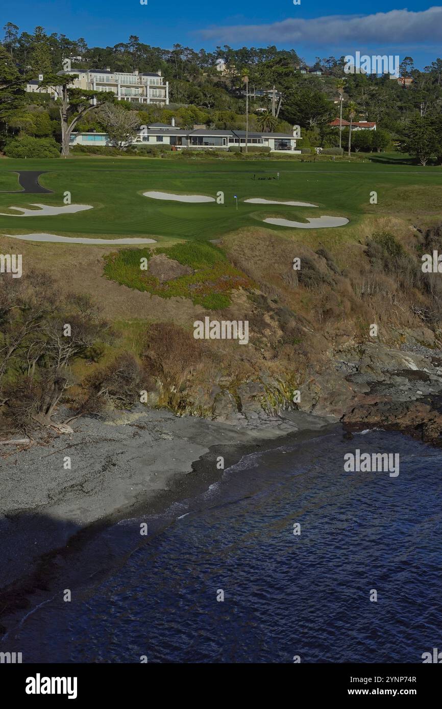 Pebble Beach, Monterey Peninsula, California USA - 2024 The 8th hole on ...