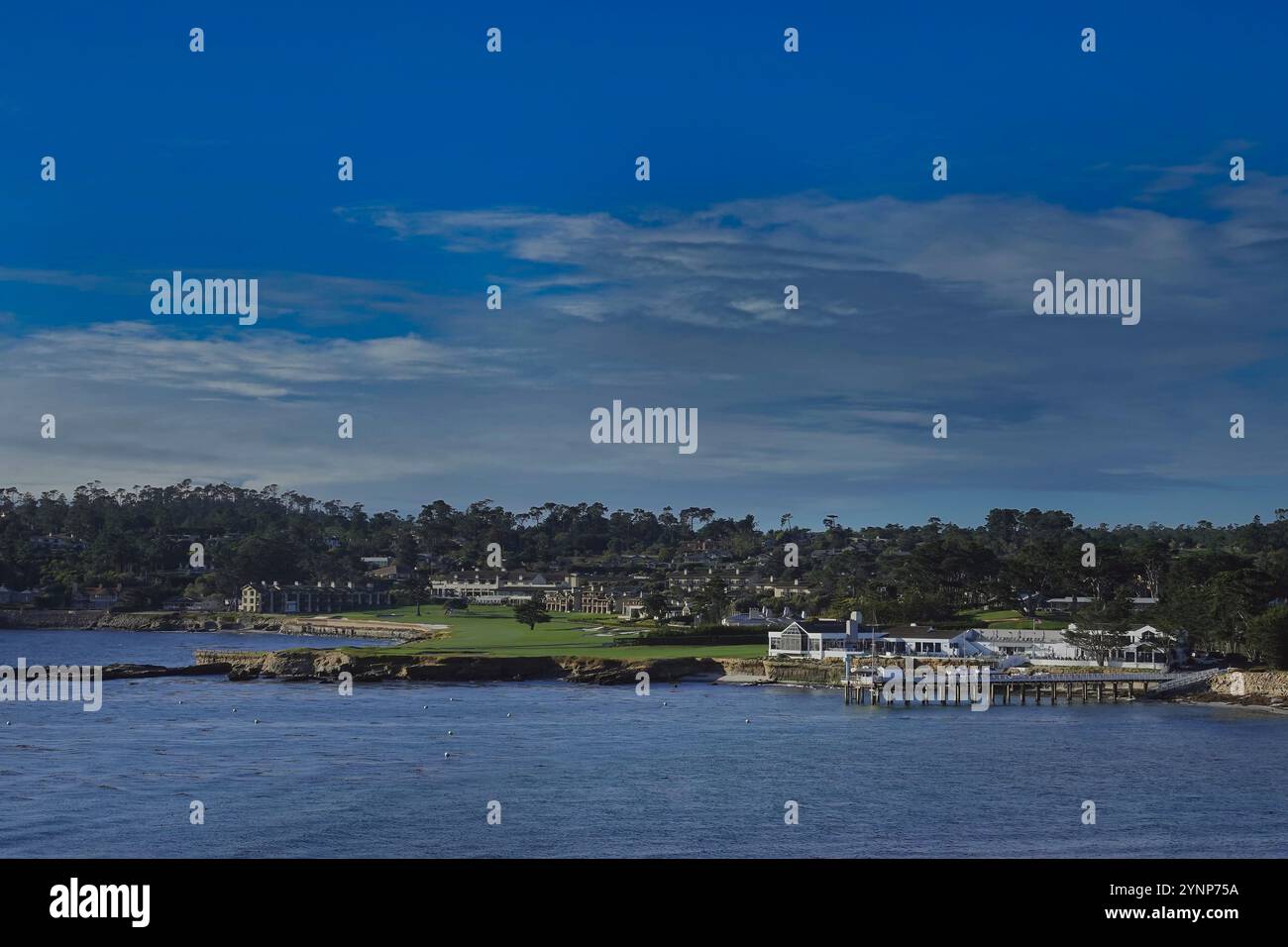 Pebble Beach, Monterey Peninsula, California USA - 2024 View across the ...