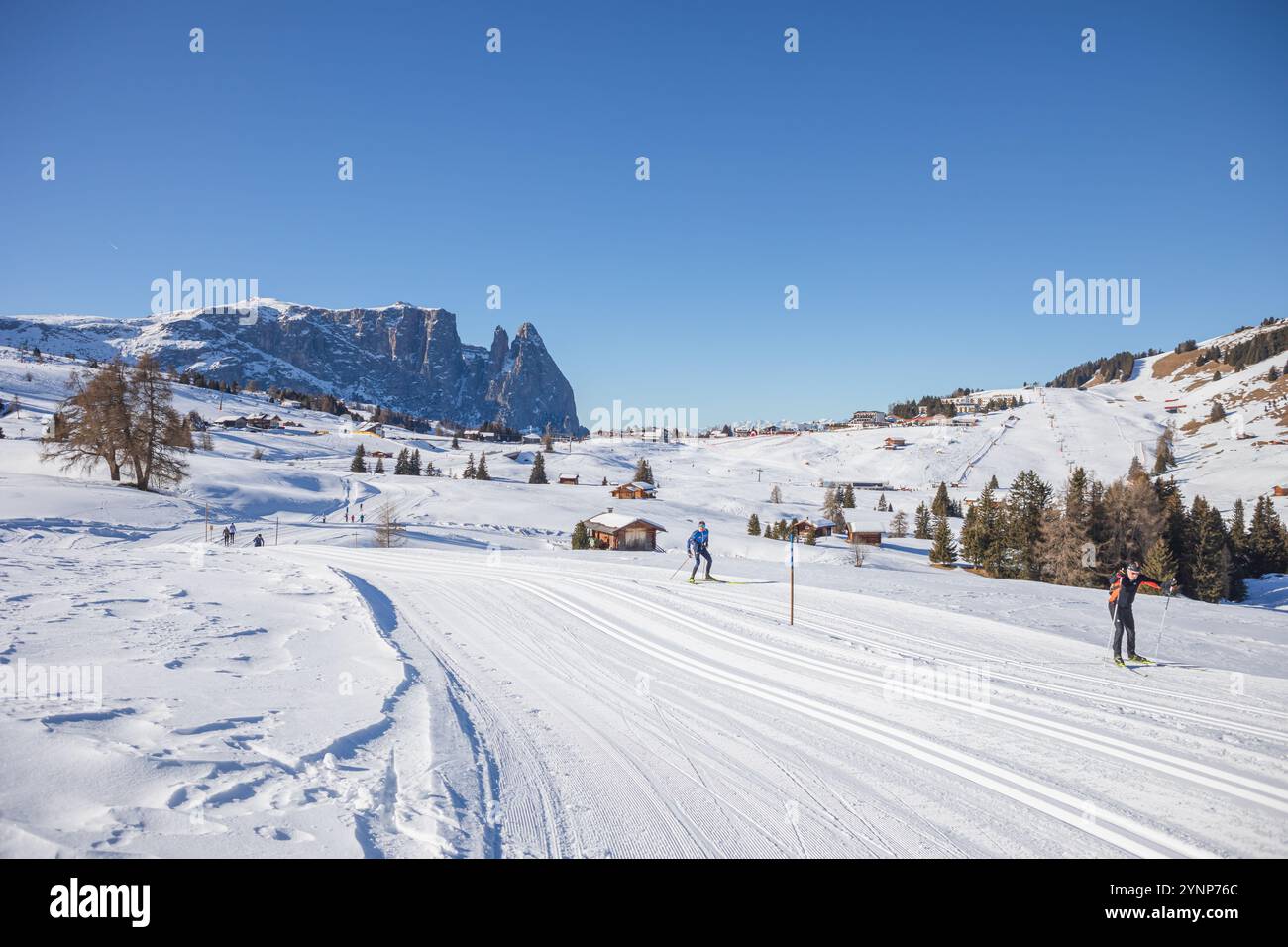 VAL GARDENA, ITALY - CIRCA JANUARY, 2022: The Skiing Area Groeden With ...