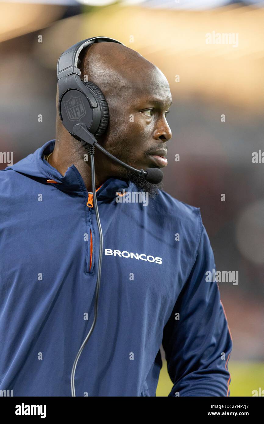 Denver Broncos assistant special teams coach Chris Banjo coaches ...