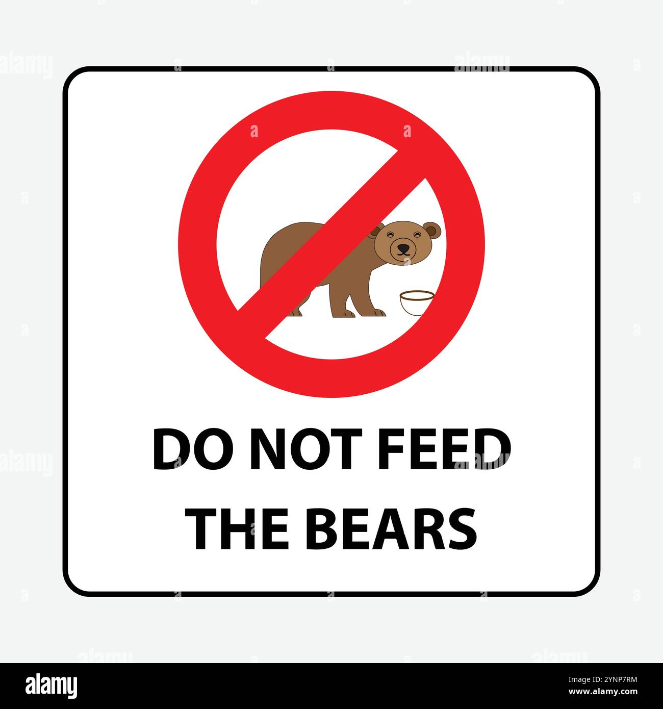 Do not feed the bears sign with text on a white background Stock Vector ...