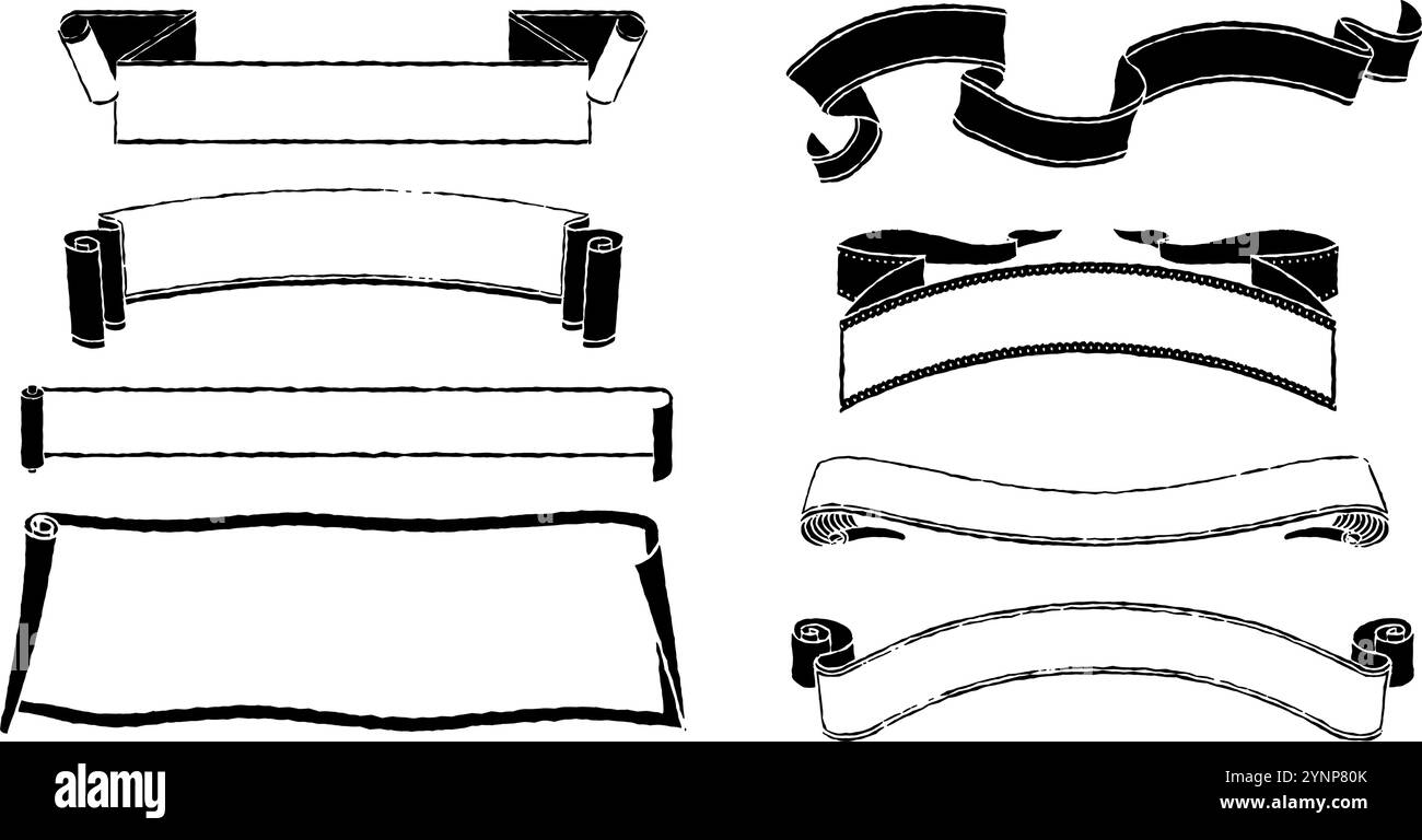 Horizontal monochrome retro design label set.It is vector data that is ...
