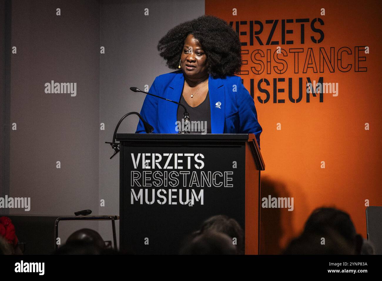 AMSTERDAM - Departing NiNsee director Linda Nooitmeer while giving the ...