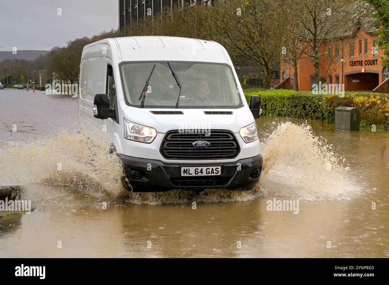 Treforest Industrial Estate, Wales, UK - 24 November 2024: Delivery van ...