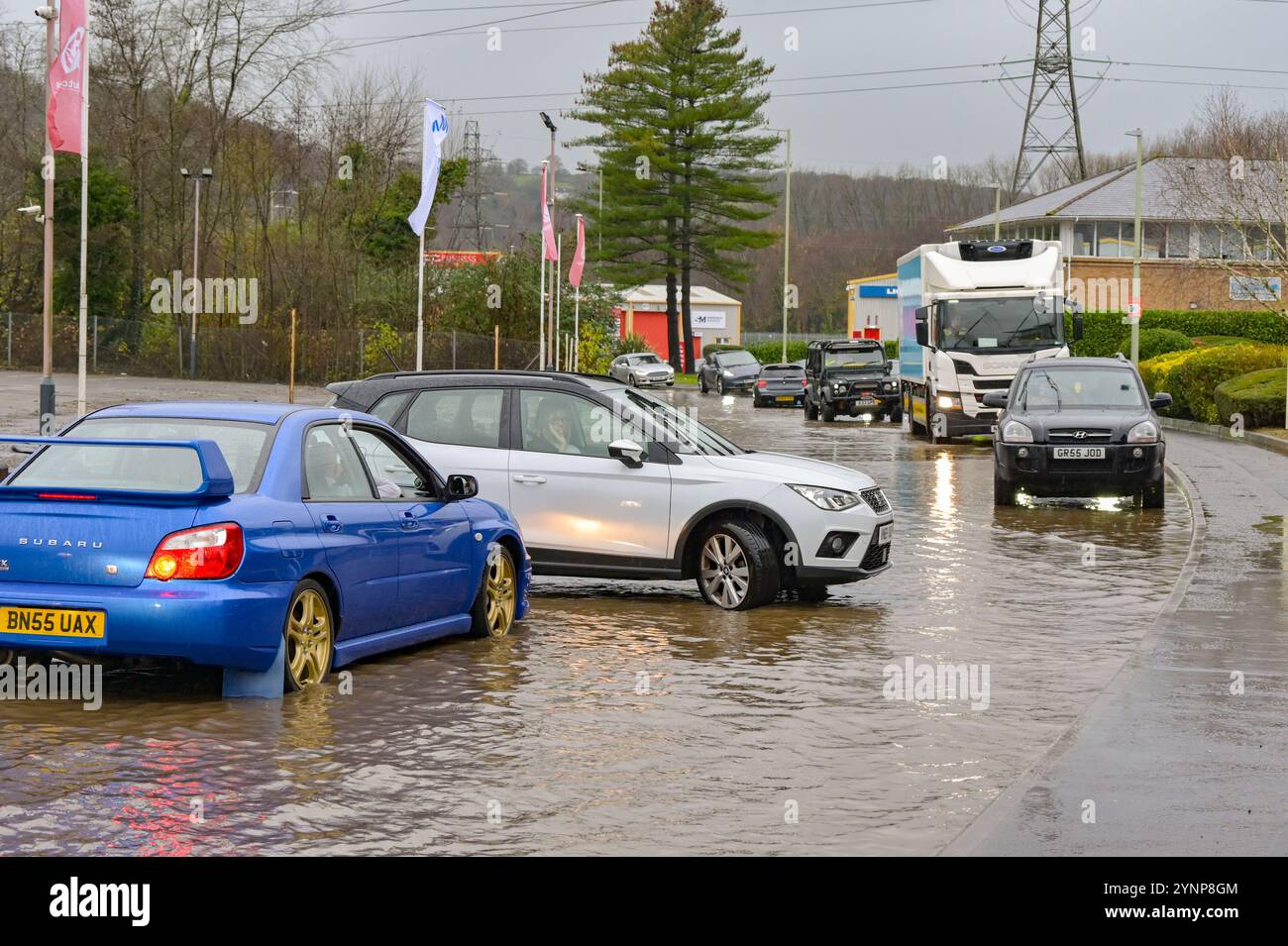 Treforest Industrial Estate, Wales, UK - 24 November 2024: Trafffic ...