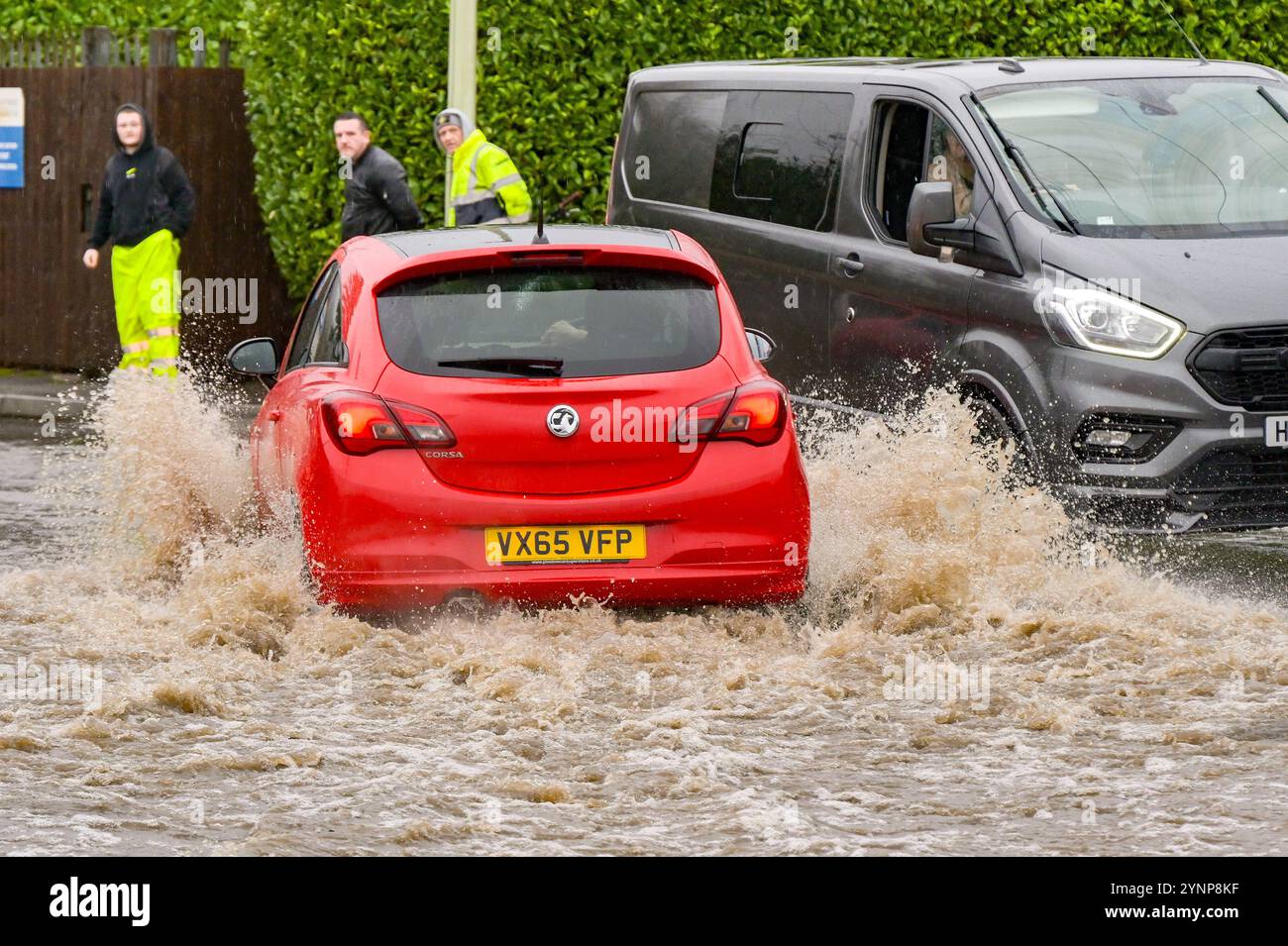 Treforest Industrial Estate, Wales, UK - 24 November 2024: Vehicles ...