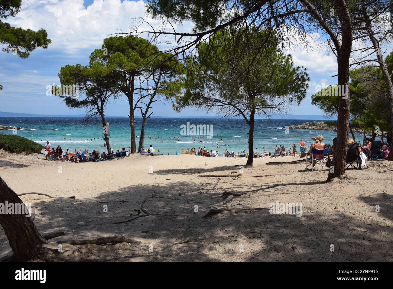 Beautiful landscape. Wonderful beach Karidi, Halkidiki peninsula ...