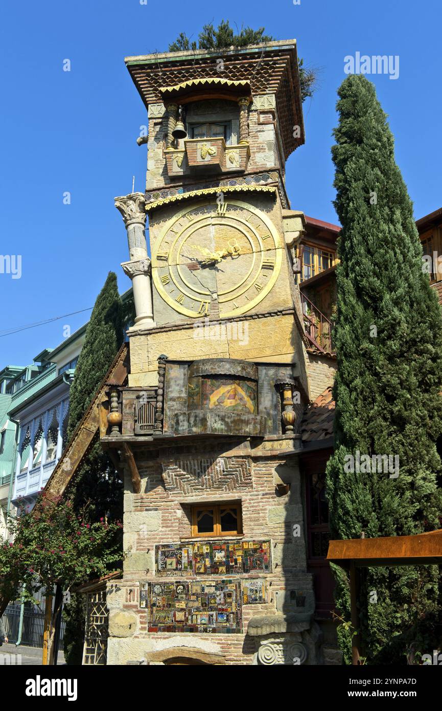 Clock tower of the Gabriadze puppet theatre, Tbilisi, Georgia, Asia ...