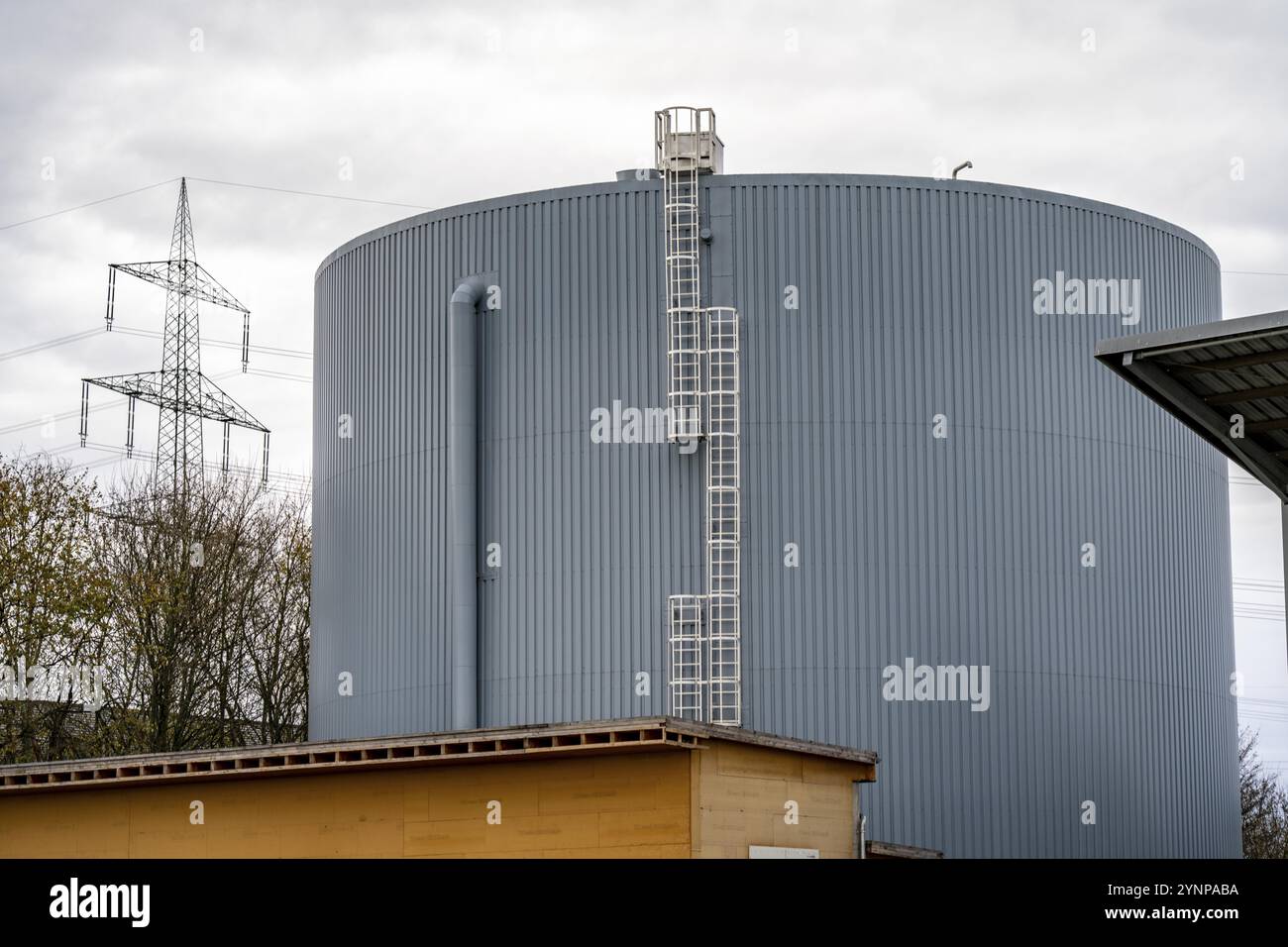 Heat storage tank of a biogas plant, 5000 cubic metres of hot water for ...