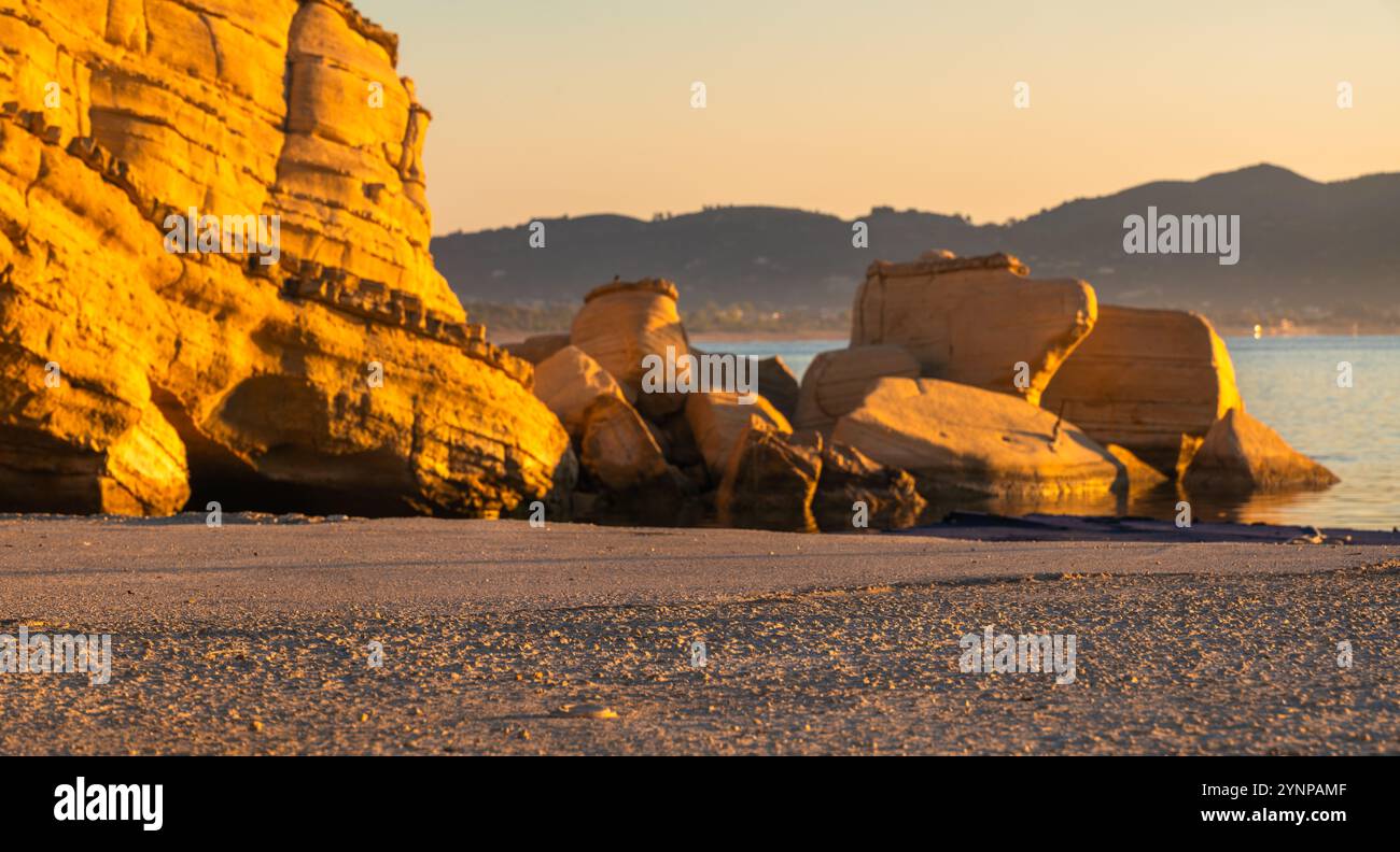 cgi backplate production.Concrete waterfront with fancy rock formations ...