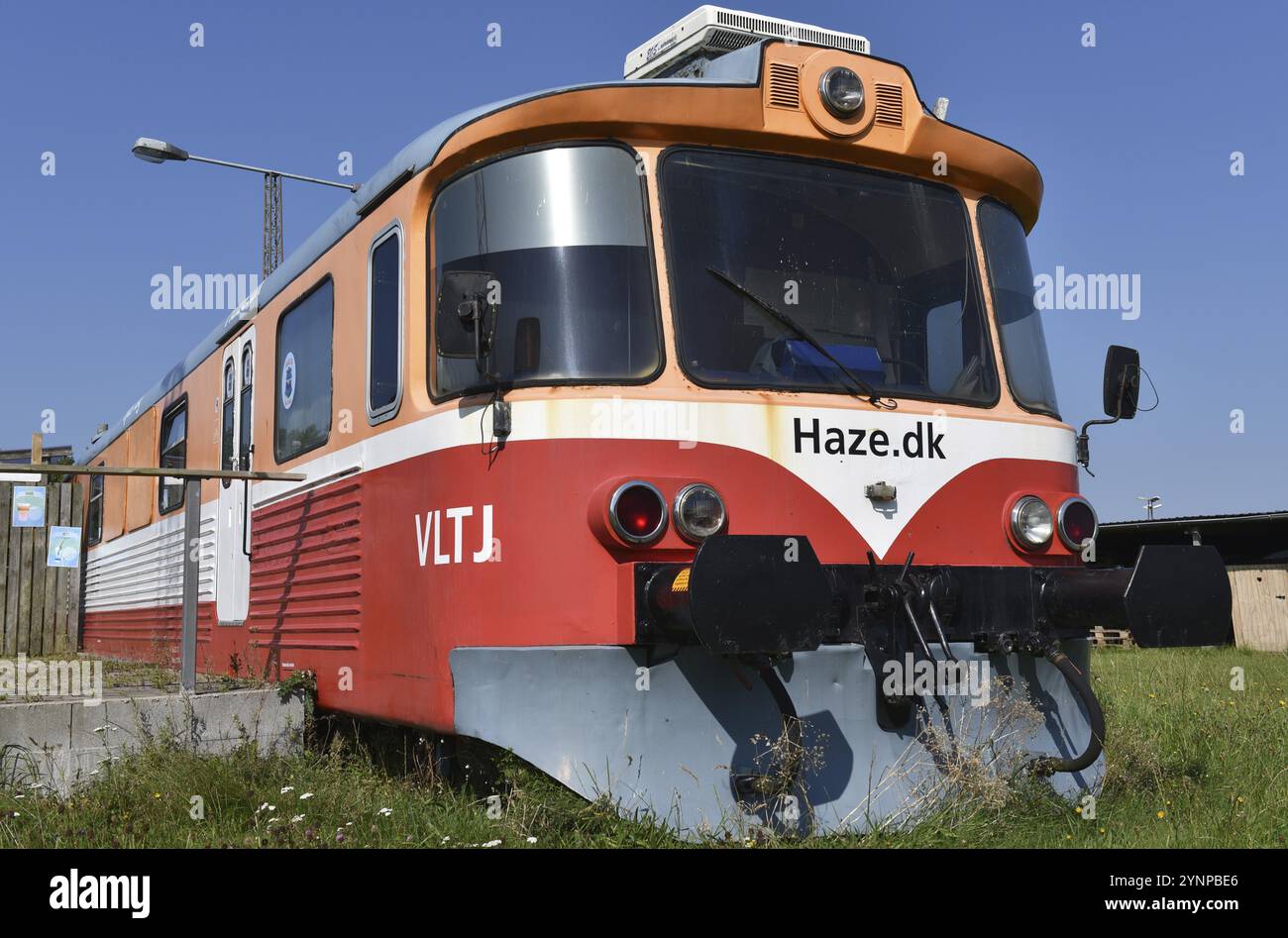 Retired diesel locomotive, Lemvigbanen, Lemvig railway in Denmark Stock ...