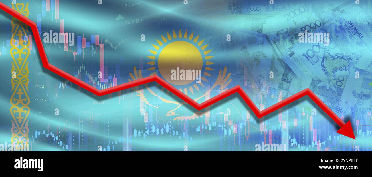 Financial fall of Kazakhstan on economy market. Kazakhstan financial ...