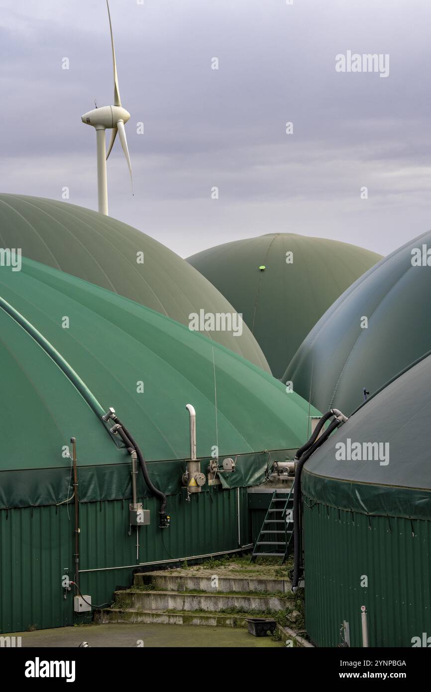 Biogas plant, the gas is produced from various biomass, including waste ...