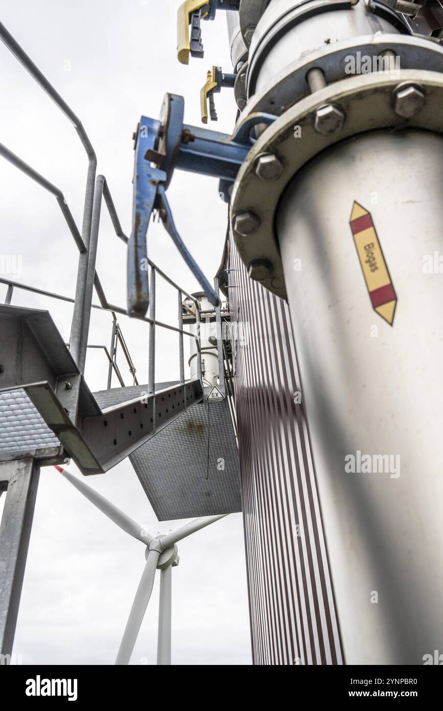 Pipelines, a biogas plant, the gas is produced from various biomass ...