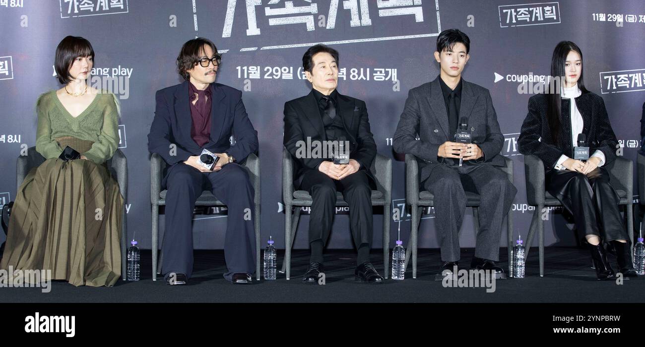 Seoul, South Korea. 26th Nov, 2024. (L to R) South Korean actors Bae ...
