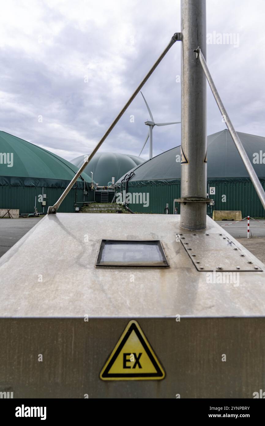 Biogas plant, the gas is produced from various biomass, including waste ...