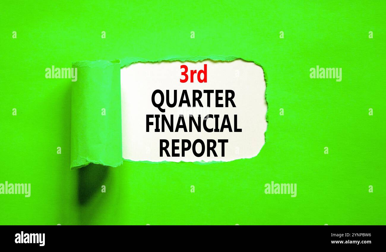 3rd quarter financial report symbol. Concept words 3rd quarter ...