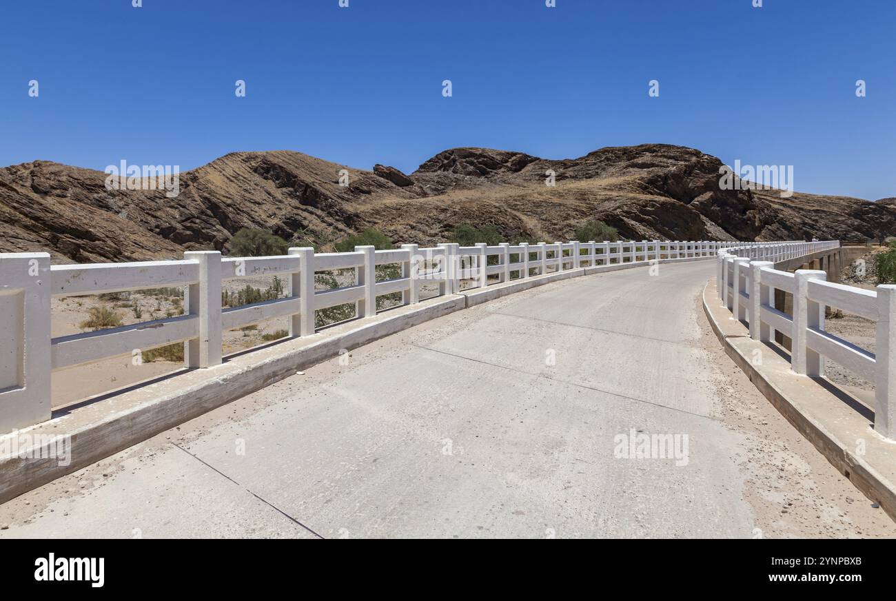 Bridge over the Kuiseb River, C14 on the road, Namibia, Africa Stock ...