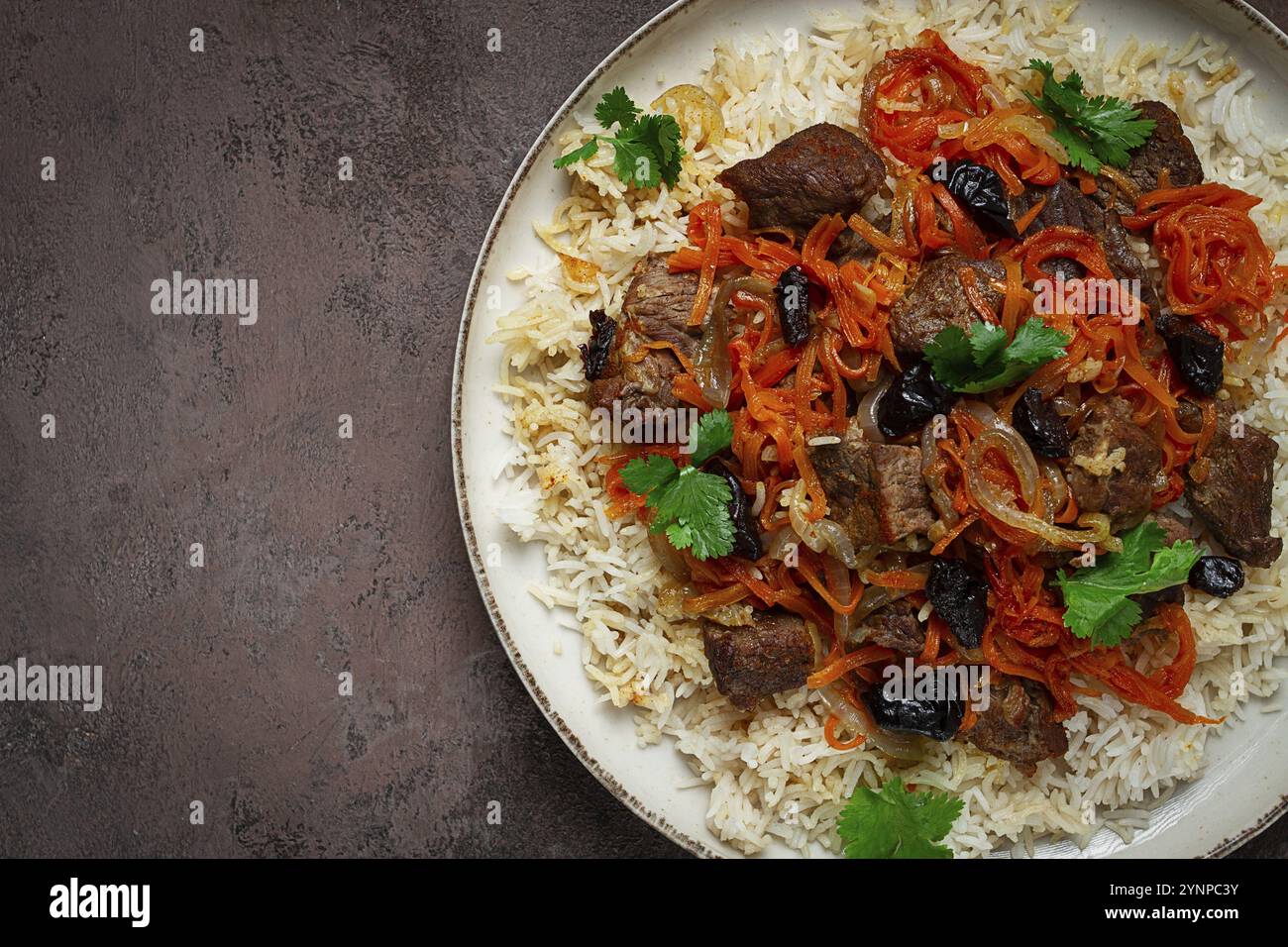 Kabuli pulao, pilaf, the national dish of Afghanistan, rice with meat ...