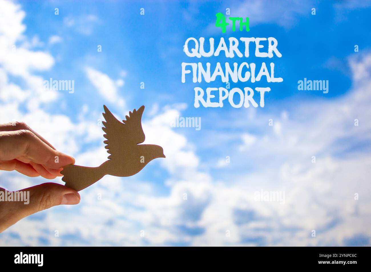 4th quarter financial report symbol. Concept words 4th quarter ...