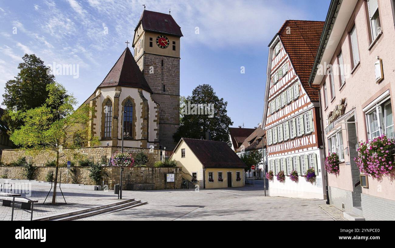 Magstadt with St John the Baptist Church Stock Photo - Alamy