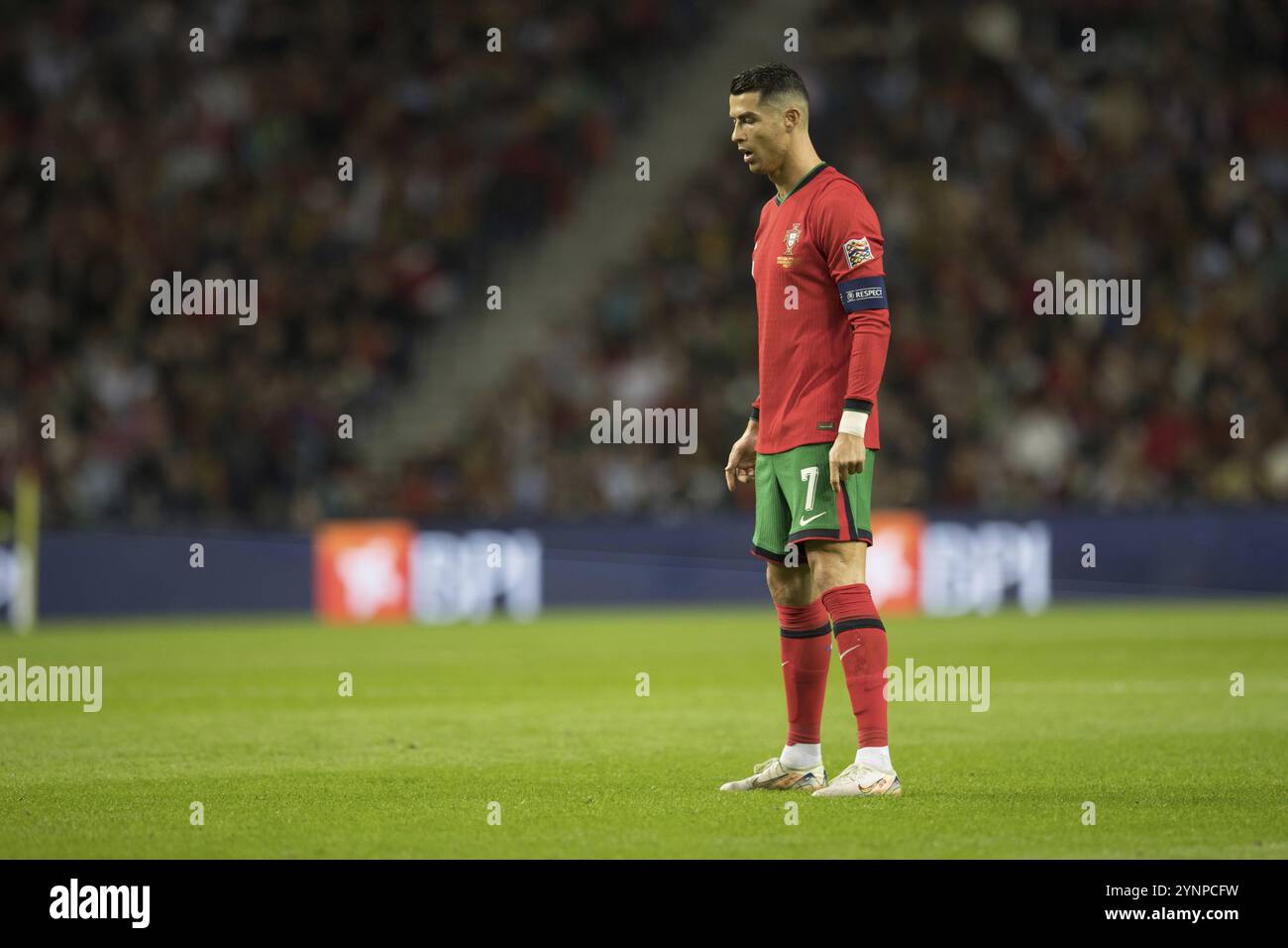 Football match, captain Cristiano RONALDO CR7 Portugal in front of the ...
