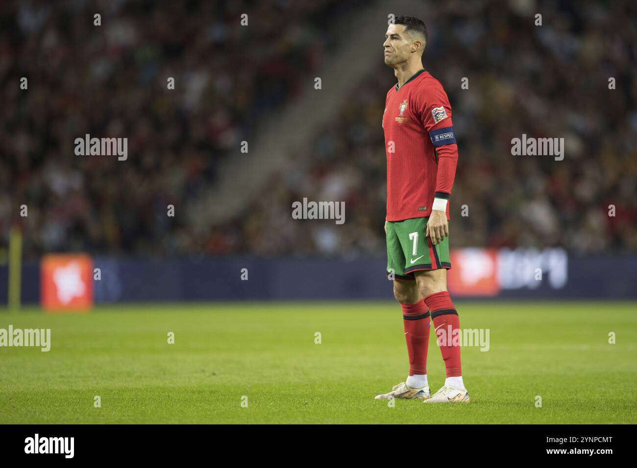 Football match, captain Cristiano RONALDO CR7 Portugal in front of the ...