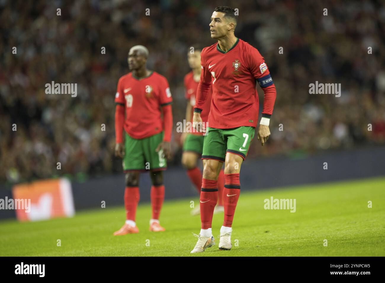 Football match, captain Cristiano RONALDO CR7 Portugal has just taken a ...