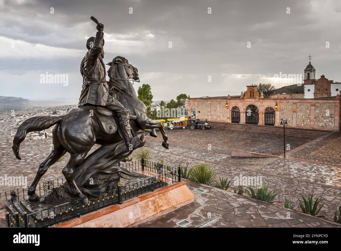 Equestrian statue of General Francisco Villa represent the taking of ...