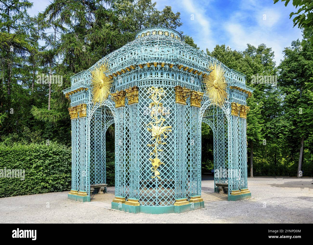A view of the Temple of the Sun in the park of Sanssouci Palace in ...