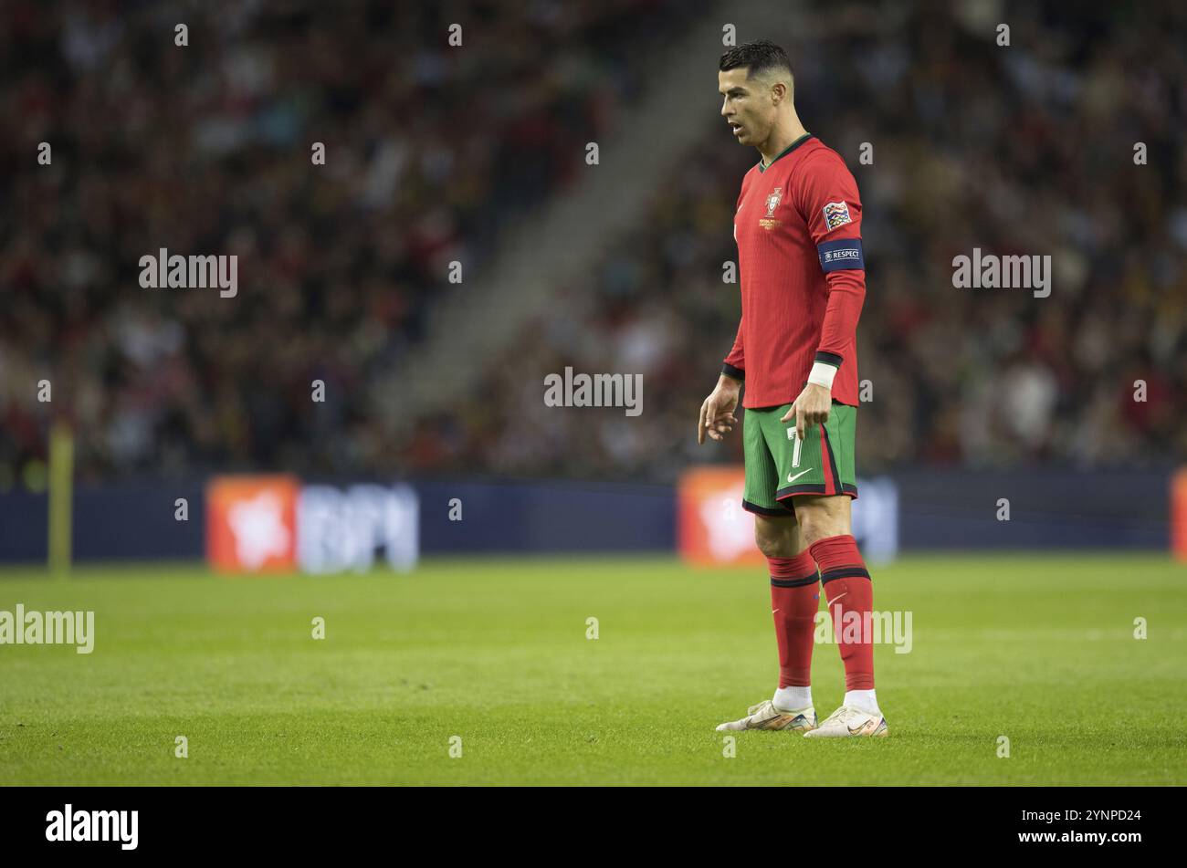 Football match, captain Cristiano RONALDO CR7 Portugal in front of the ...