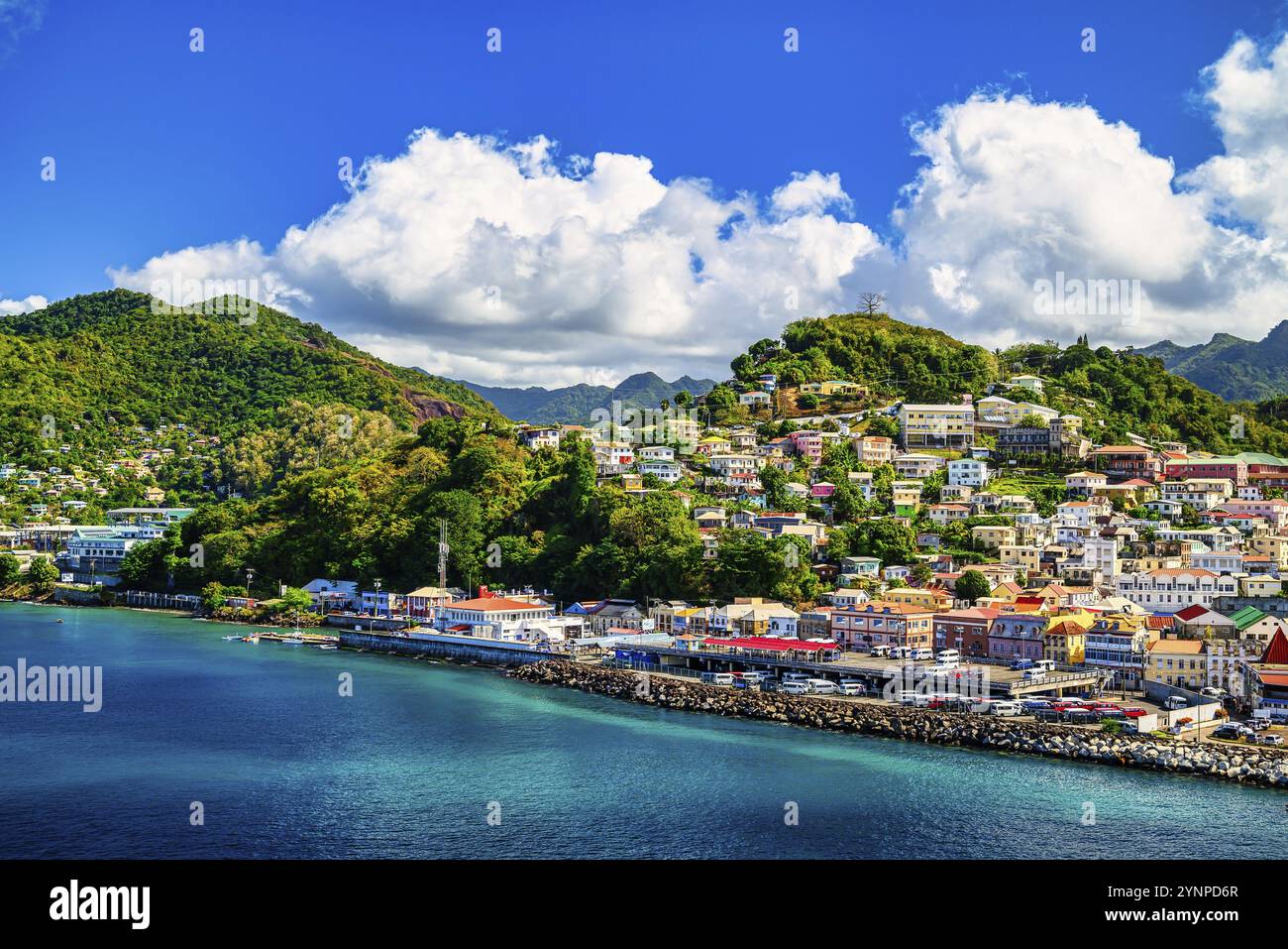 St. George's capital of the Caribbean island of Grenada seen from the ...