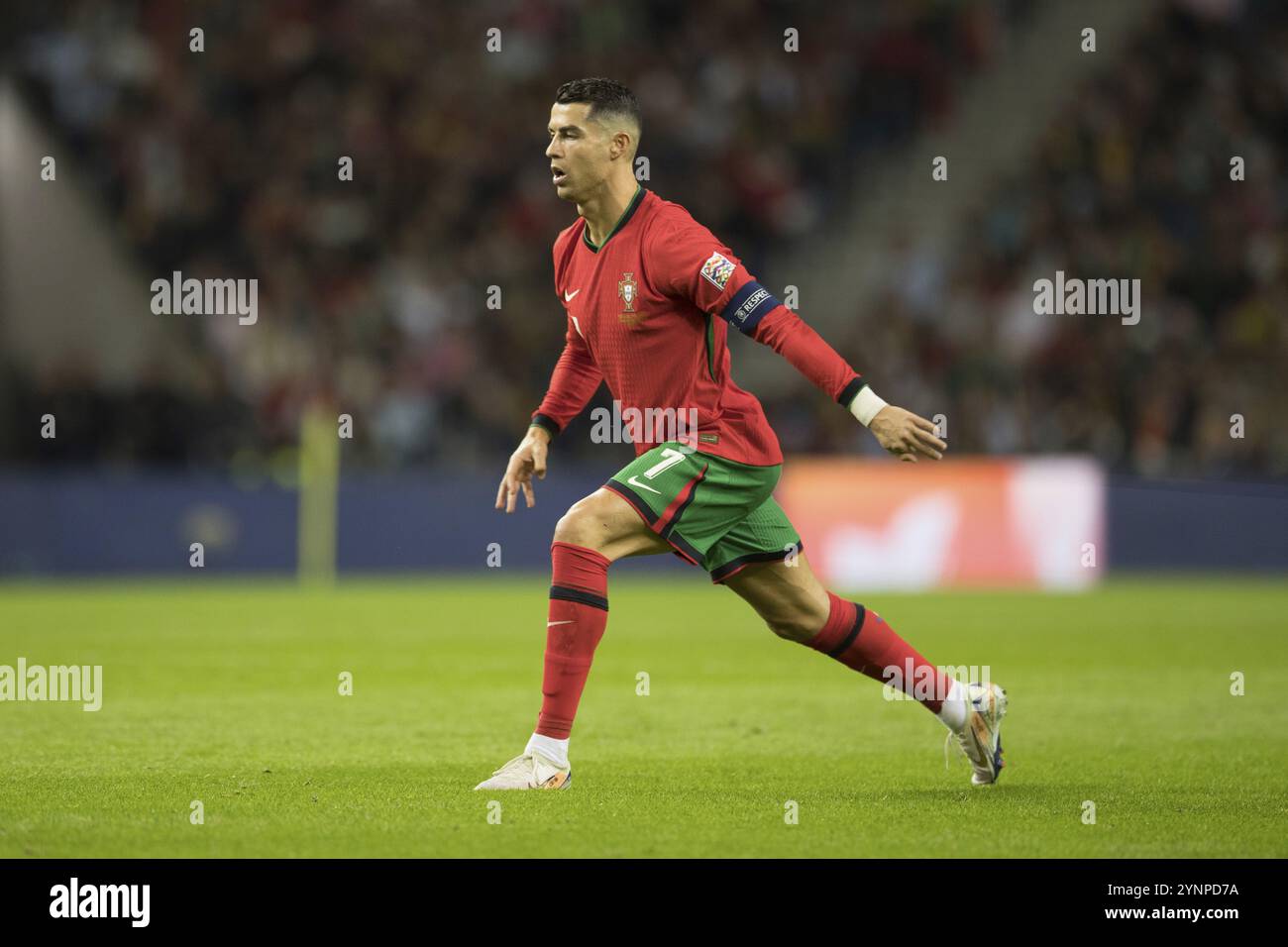 Football match, captain Cristiano RONALDO CR7 Portugal in front of the ...