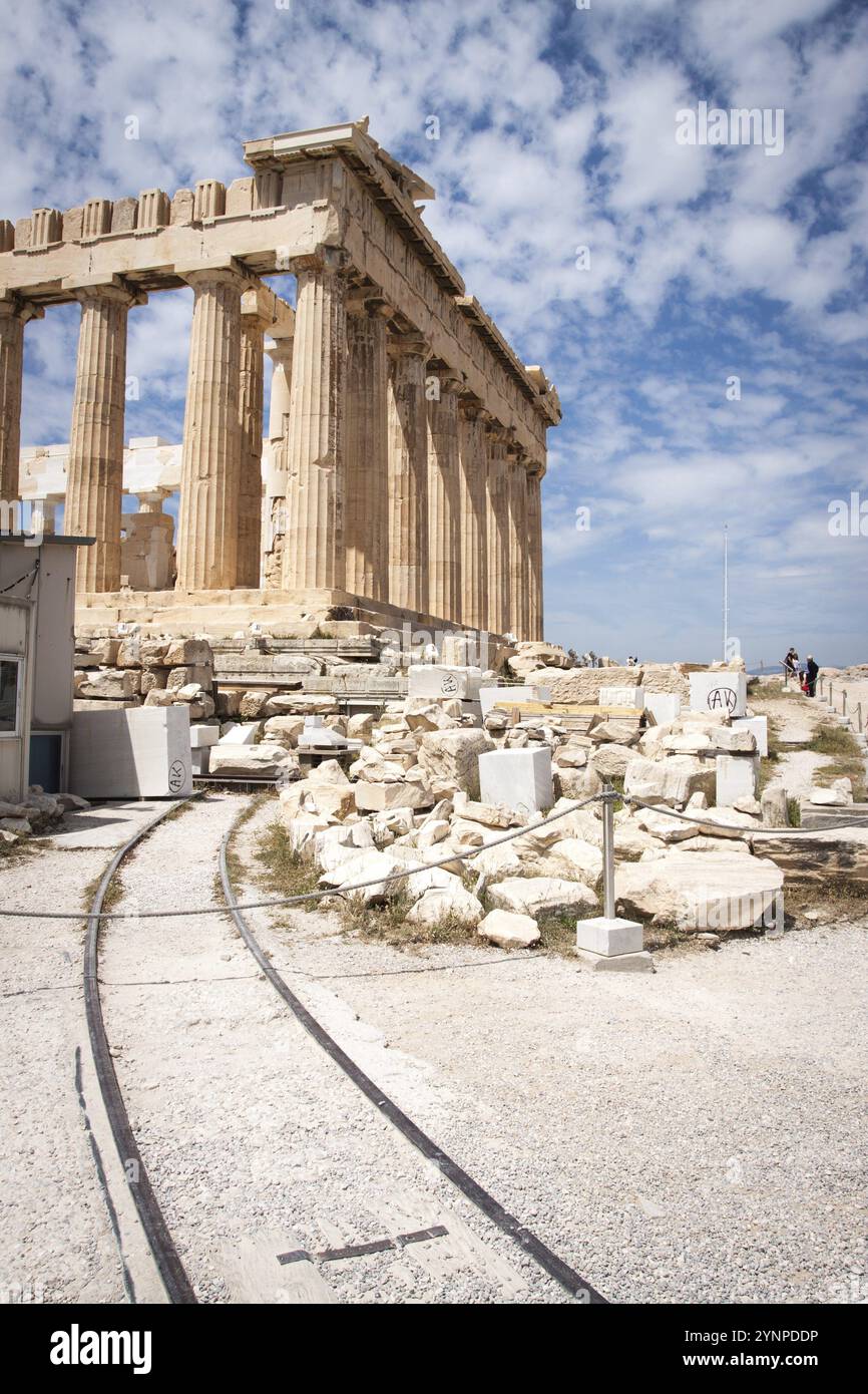 Detail of parthenon in a spring afternoon. Athens, Central Athens ...
