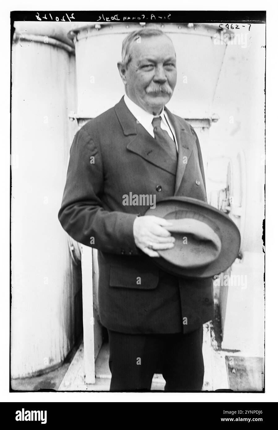 Portrait of Sir Arthur Conan Doyle on a ship, 1920s Stock Photo - Alamy