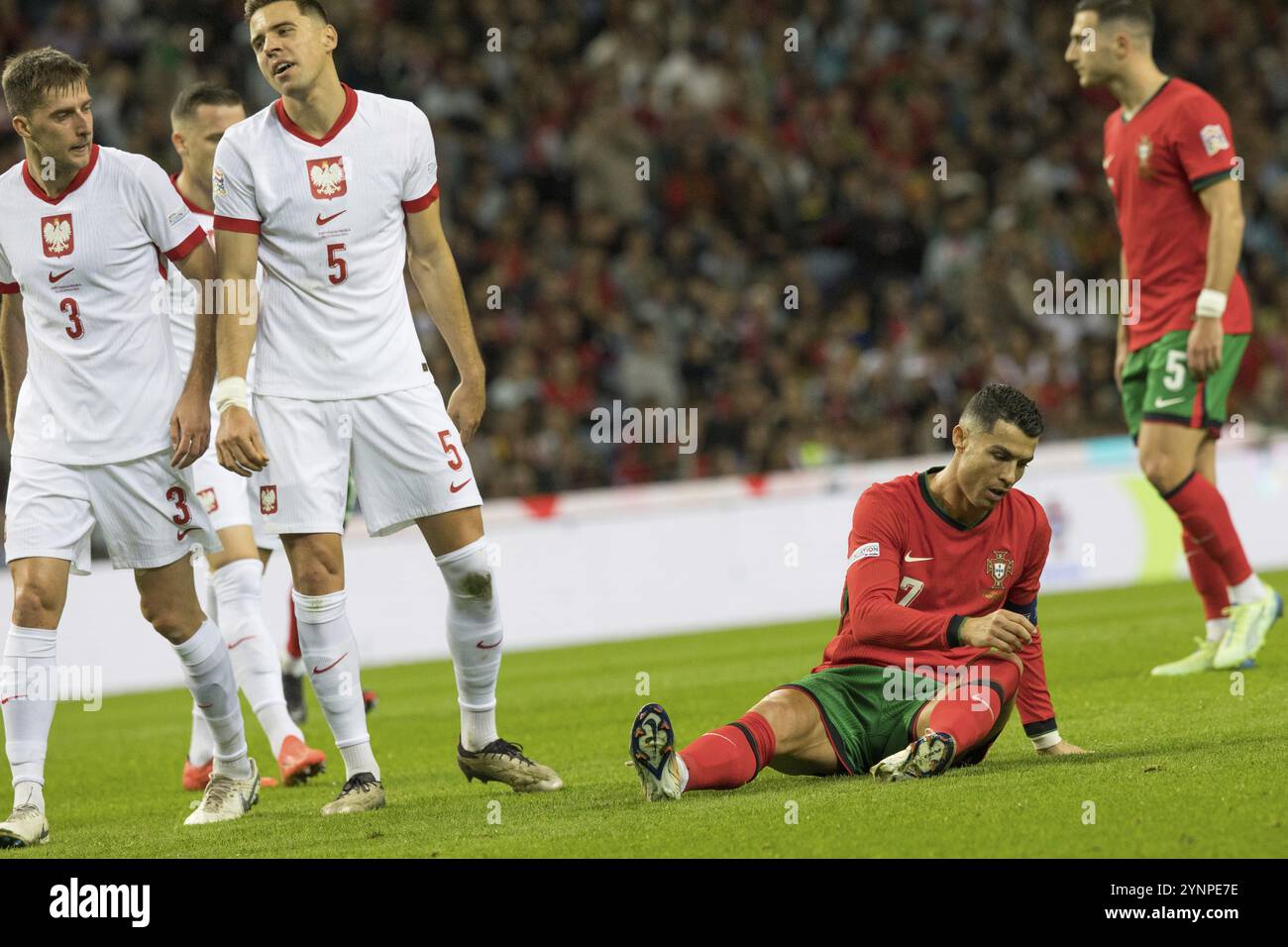 Football match, captain Cristiano RONALDO CR7 Portugal right has just ...