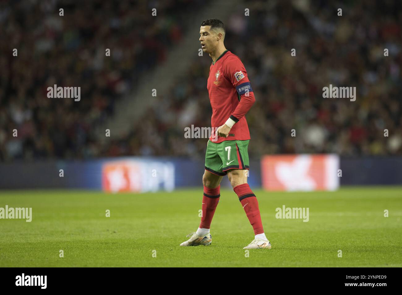 Football match, captain Cristiano RONALDO CR7 Portugal in front of the ...