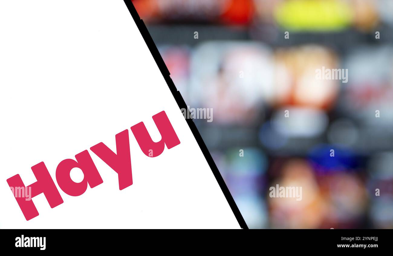 Dhaka, Bangladesh- 24 Nov 2024: Hayu logo is displayed on smartphone ...