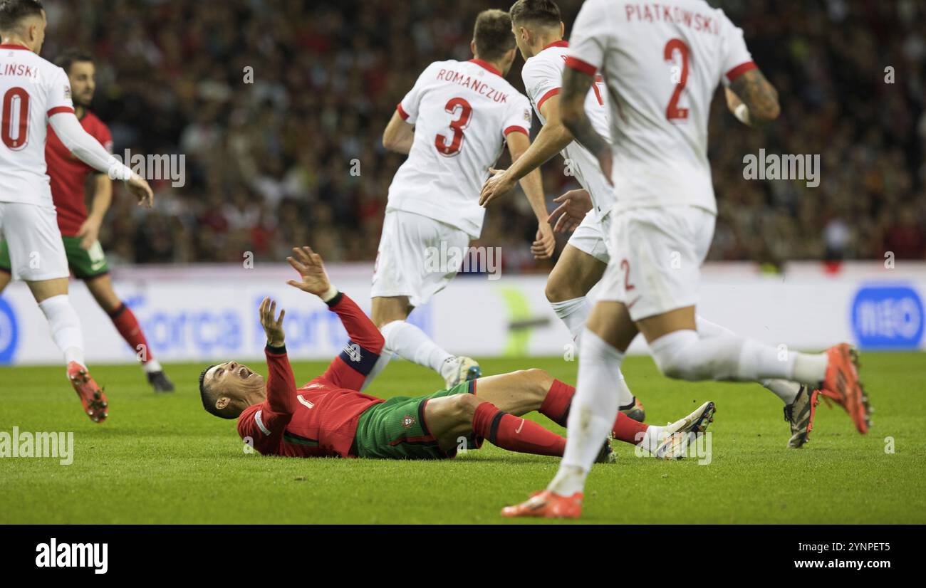 Football match, captain Cristiano RONALDO CR7 Portugal centre has just ...