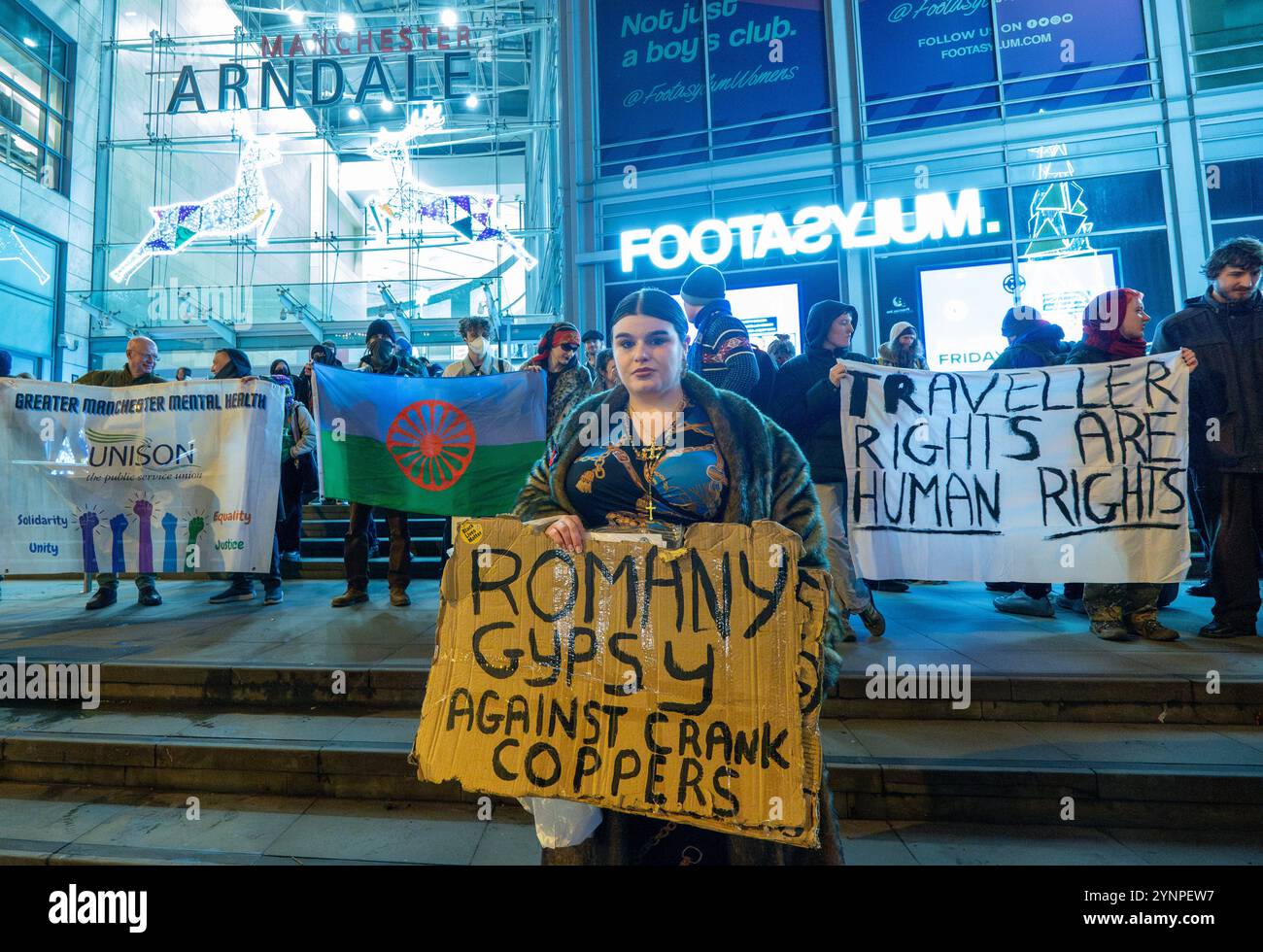 Tuesday 26th November 2024. Traveller and Gypsy Protest. Manchester UK ...