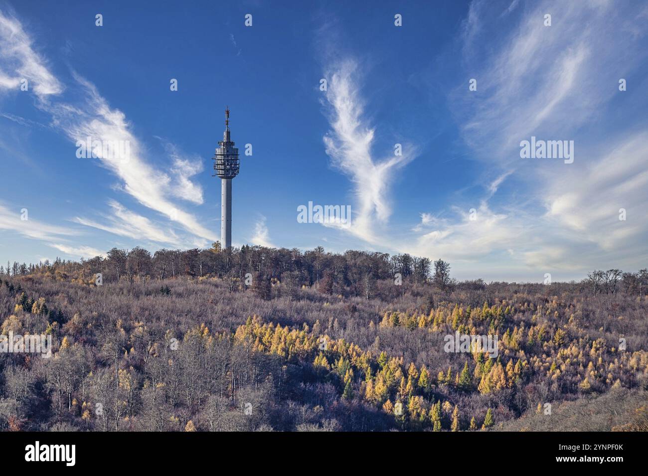 TV tower on the Kulpenberg near Kelbra in Germany within sight of the ...