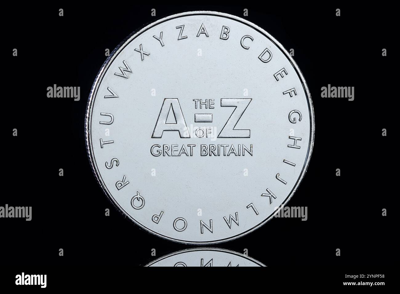 A To Z of Great Britain 10 pence coin completer medal Stock Photo - Alamy
